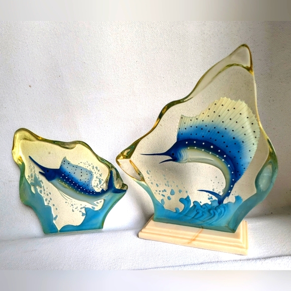 Source Unknown | Art | Acrylic Art Sculptures Marlin Fish Set Of 2 ...